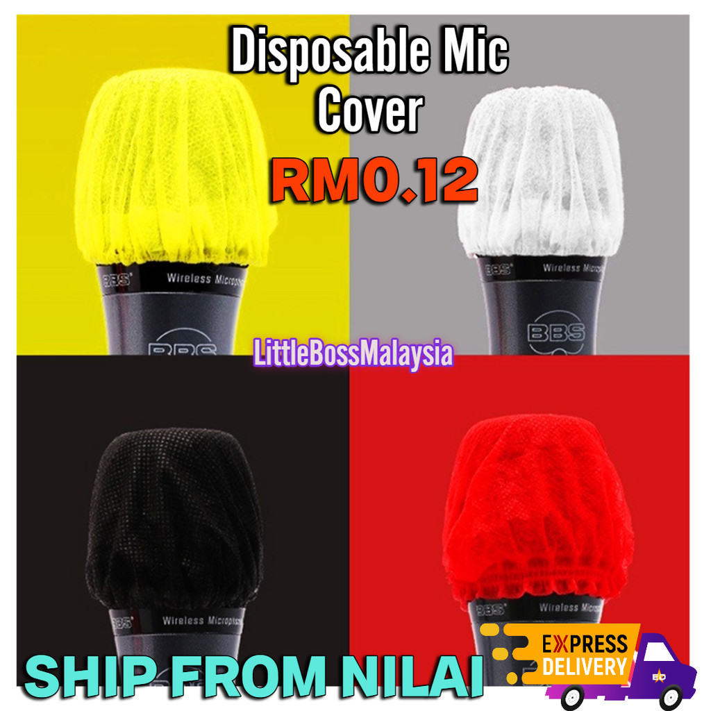 🔥𝑹𝑬𝑨𝑫𝒀 𝑺𝑻𝑶𝑪𝑲🔥𝟮𝗣𝗖𝗦 / 𝗣𝗔𝗖𝗞 Non Woven Fabric Disposable Mic Cover Karaoke ...