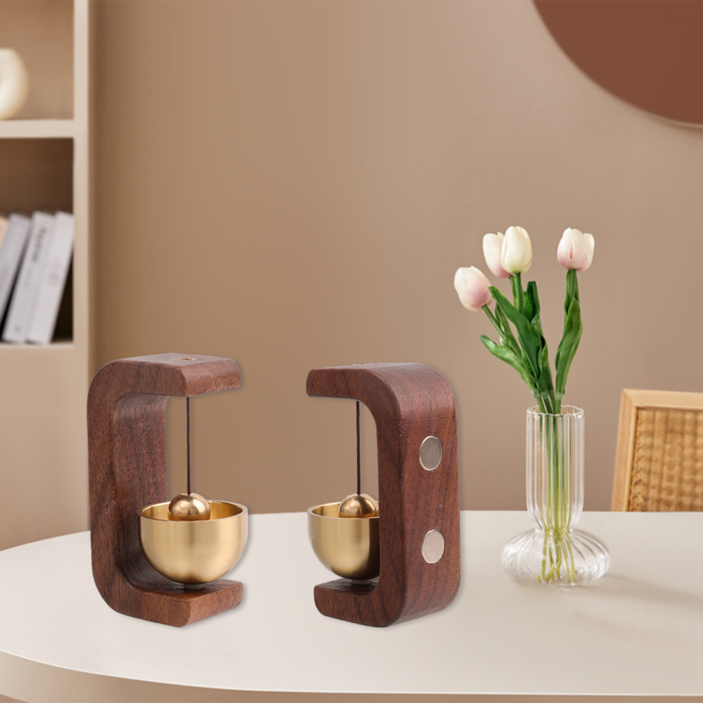 Creative Aesthetic Magnetic Wooden Doorbell - Magnetic Brass Wind ...