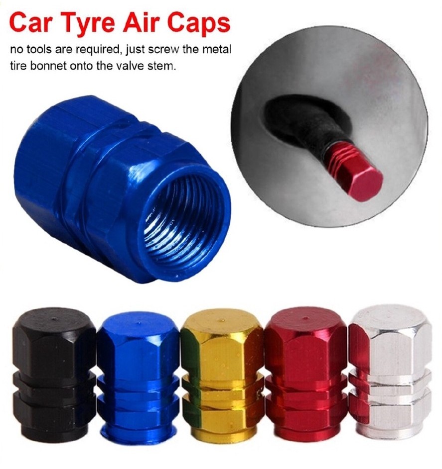 4pcs Car / Motorcycle / Bicycle Tyre Air Cap Stem Valve Aluminum Alloy ...
