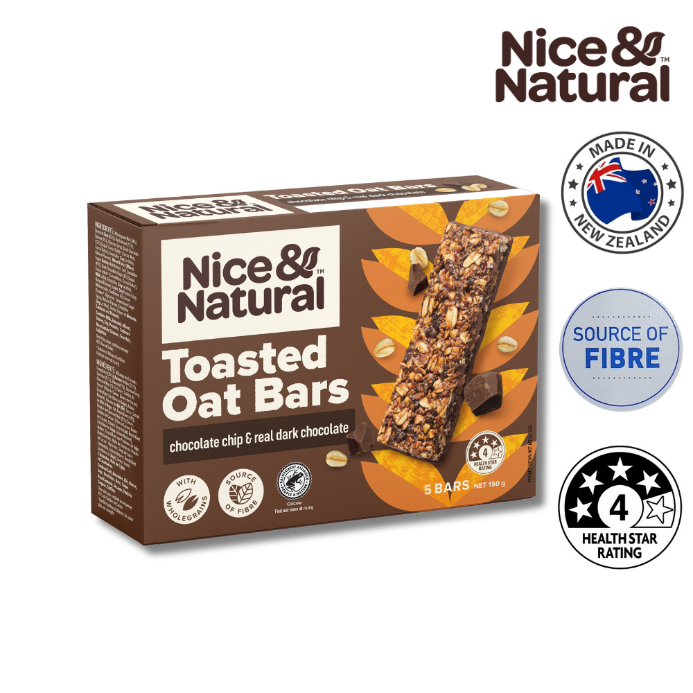 NICE & NATURAL TOASTED OAT BARS CHOCO CHIP 5PK 150G | Shopee Malaysia