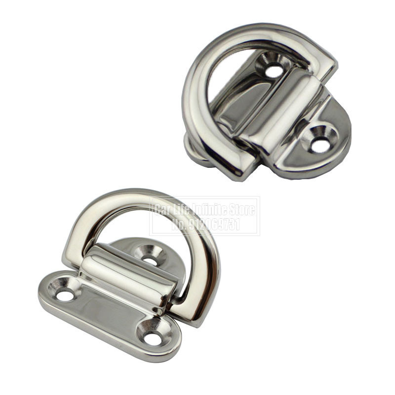 1/2pcs 316 Stainless Steel D Ring Deck 6/8/10mm Mirror Polish Marine ...