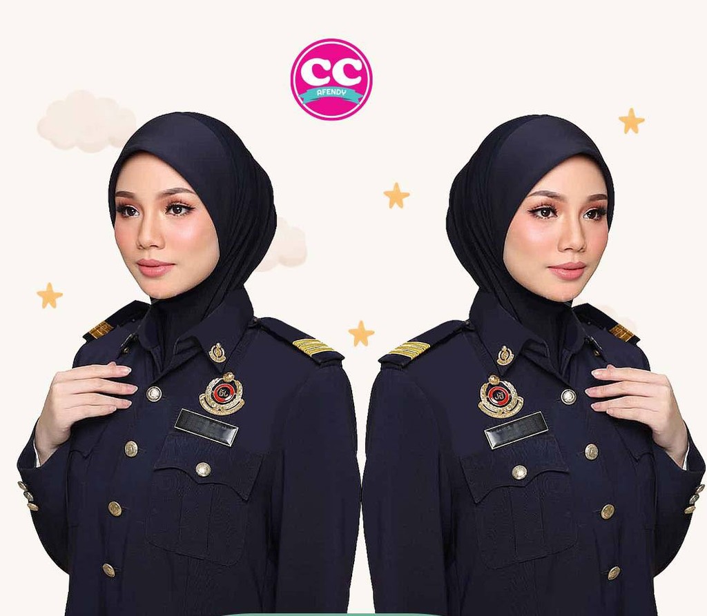 TUDUNG UNIFORM PENJAWAT AWAM SARUNG LYCRA AWNING FULL SCUBA BIRU POLIS ...