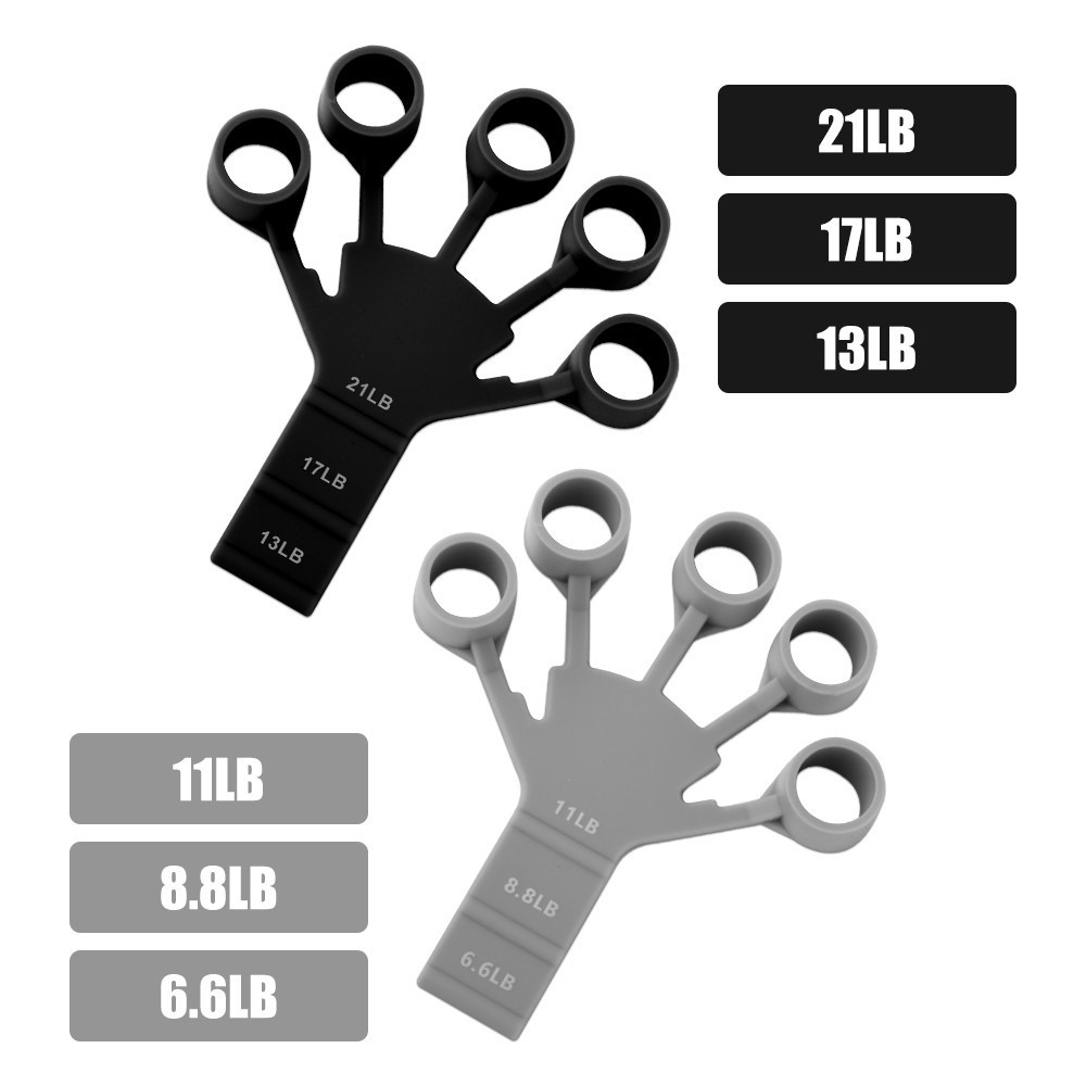 5 Finger Silicone Finger Trainer Finger Intensifier Grip Strength ...