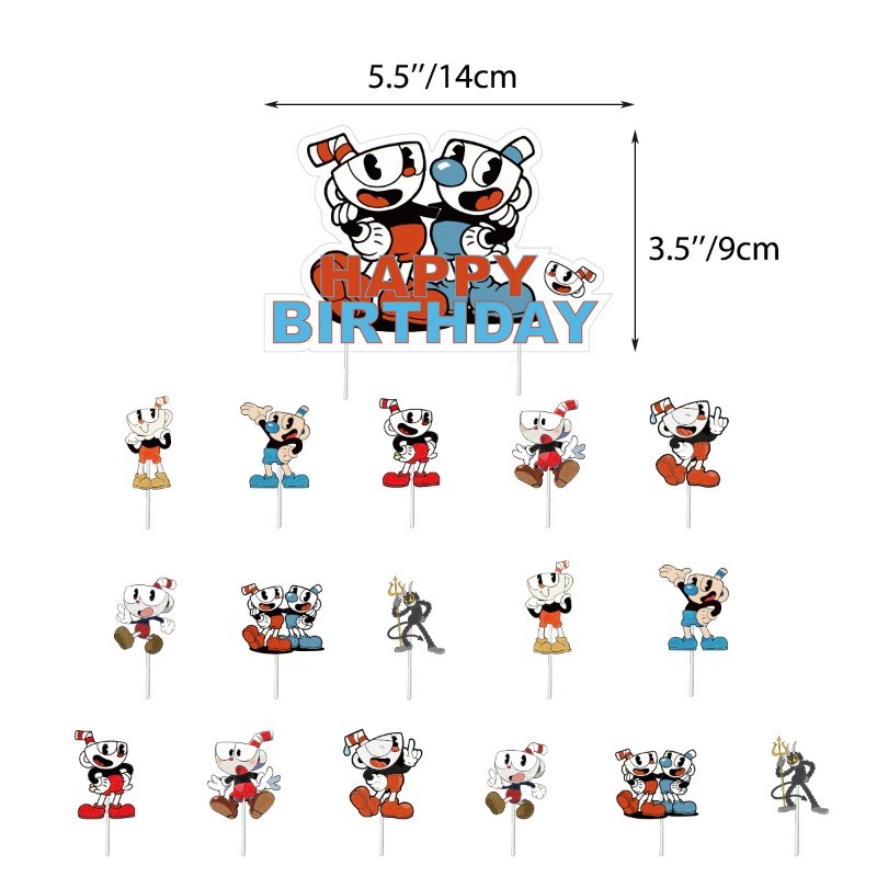 Cuphead Birthday Party Tableware Cartoon Game Themed Decorations Paper ...