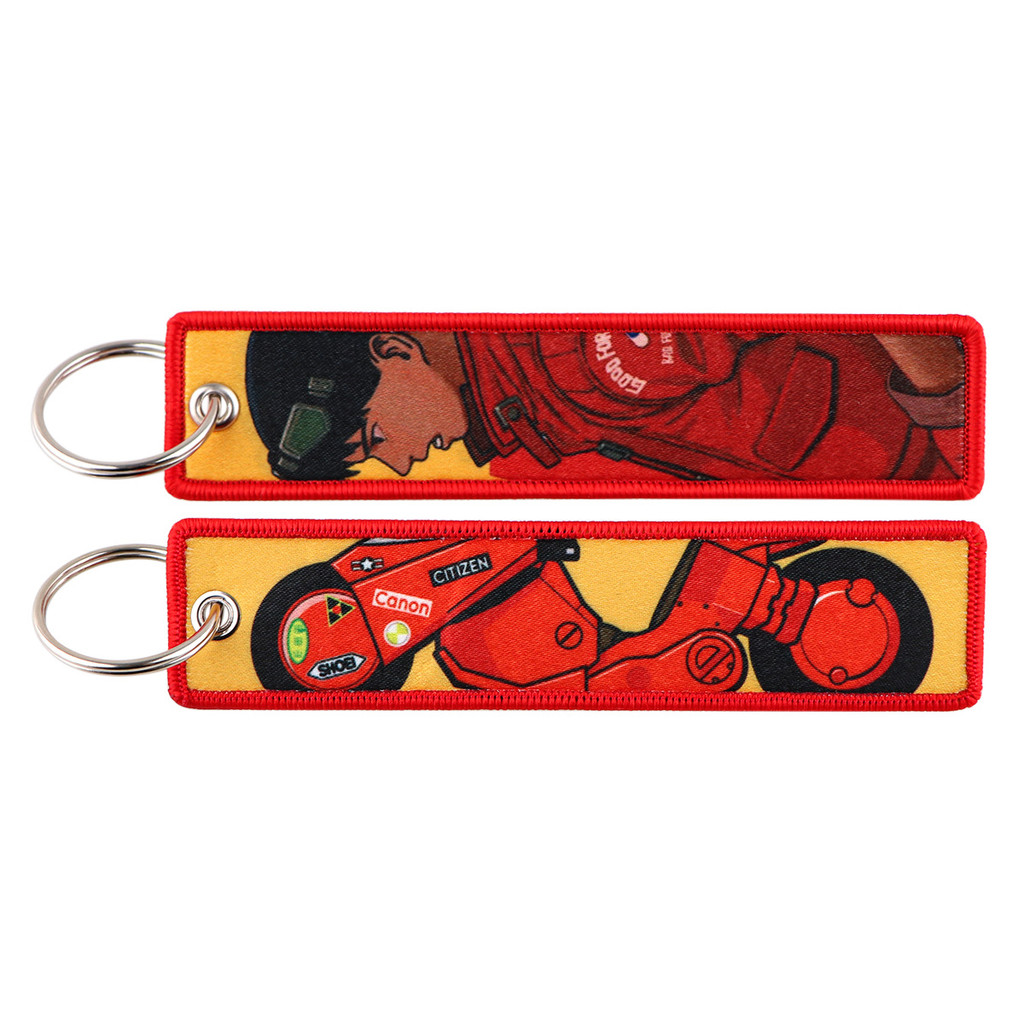 Cartoon Yu-Gi-Oh Black Deacon anime woven label key chain Embroidery ...