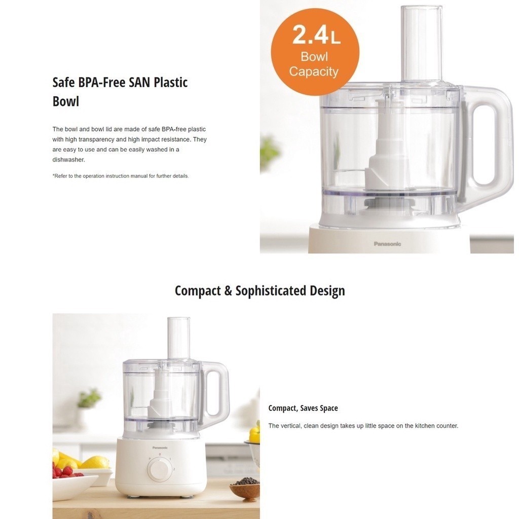 Panasonic Food Processor with 5 Accessories for 18 Functions| MK-F310WSK (Meat Grinder Juicer ...