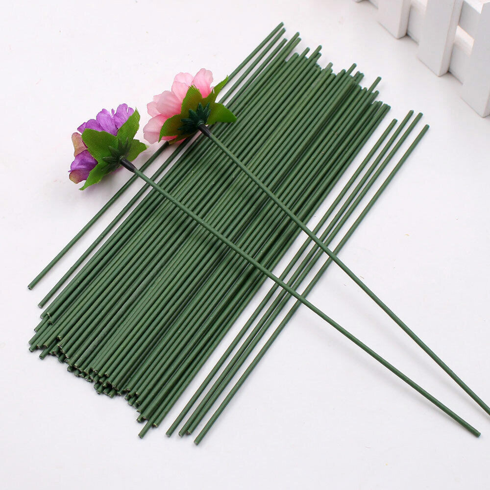 50Pcs Plastic Floral Stem,Plant Stub Wire Green Florist Wires Plastic ...