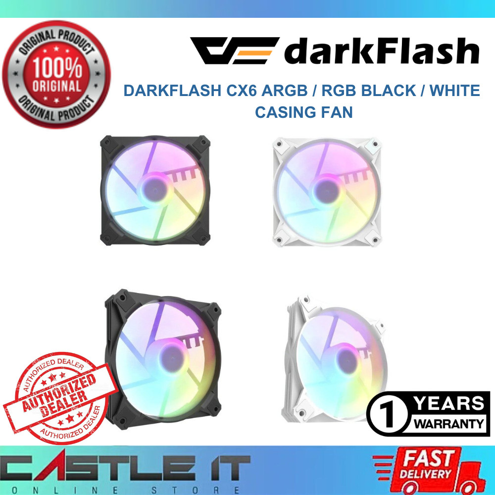 Aigo DarkFlash CX6 ARGB / RGB BLACK WHITE Casing Chassis Case PC Fan ...