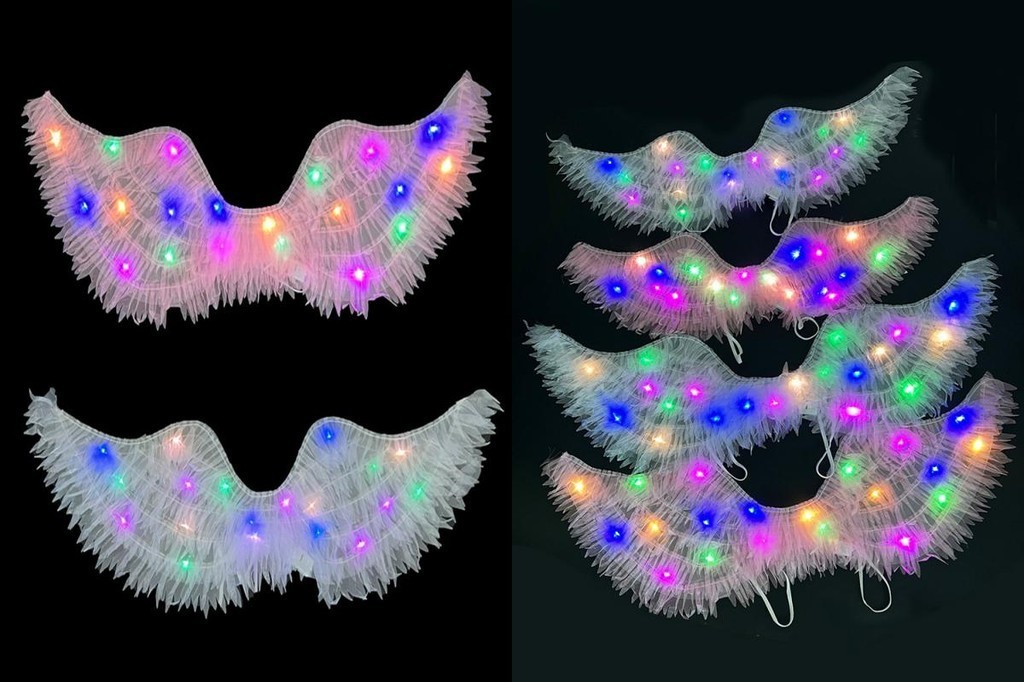 Socandy Elastic Strap Angel Wings Lightweight Angel Wing Colorful Led ...