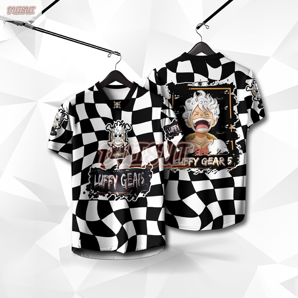 2024 Ice Blue Flame ONE PIECE Retro Collar Baju Viral Thailand Jersey ...