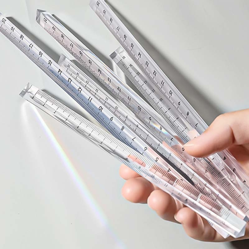 DC Non-Slip Transparent Drawing Measurement Ruler Three Side Scale ...