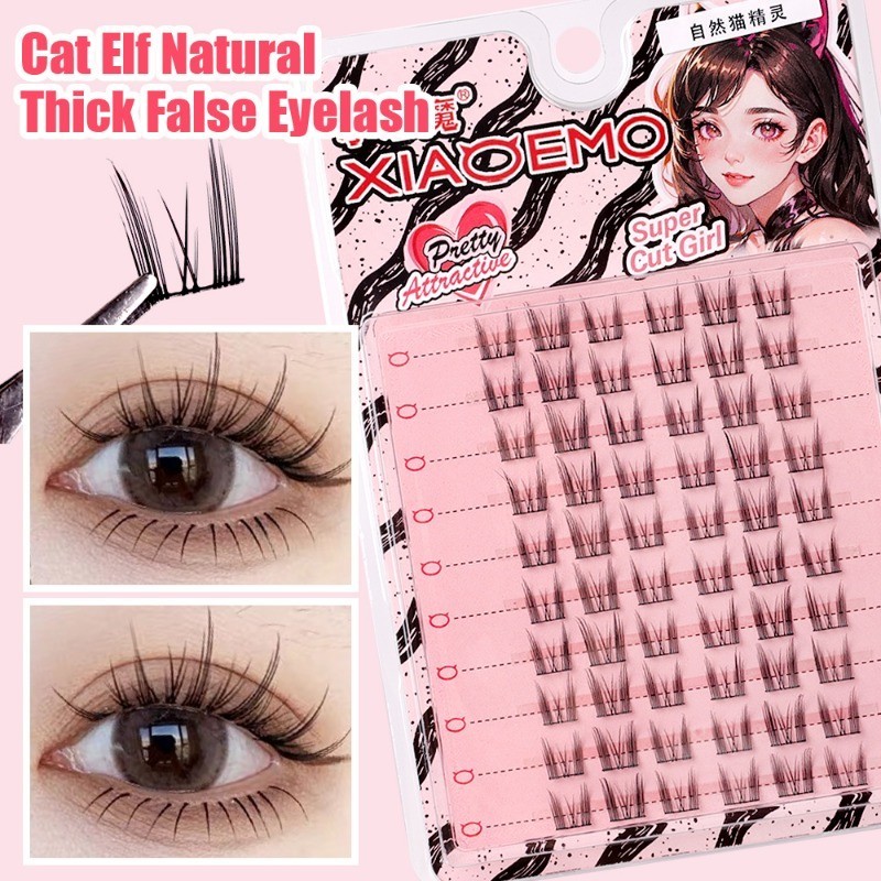 10 Rows Cat Elf False Eyelashes - DIY Eyelash Clusters - Idol False ...