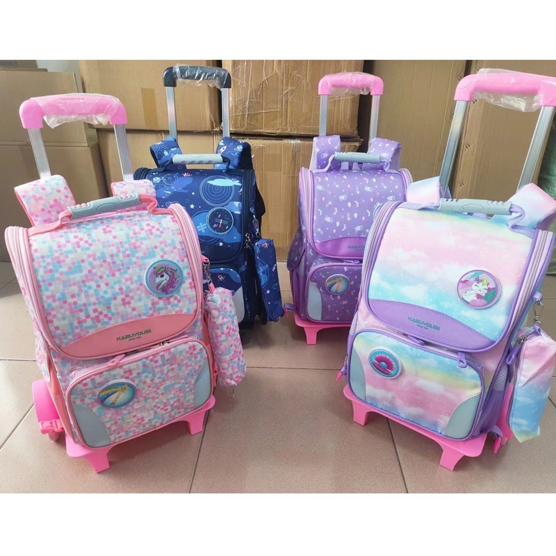 Trolley School Bag 2 or 6 Wheel Primary School Boy Girl Lightweight ...