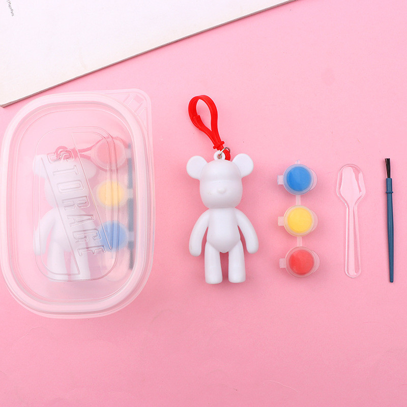 Coloring Bear Creative DIY Fluid Bearbrick Keychain Mini Mainan Bear ...