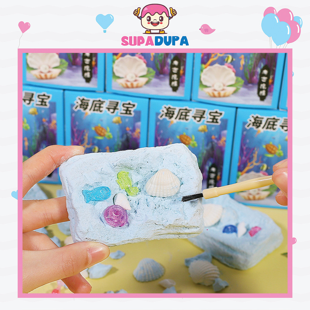 Children's Shell Gypsum Treasure Hunt Marine Archaeological Gem Digging ...