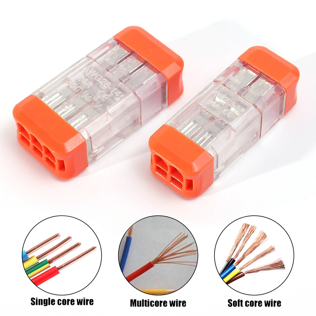 Universal Quic Wire Connector Splice Insulated Terminals Block - Push ...