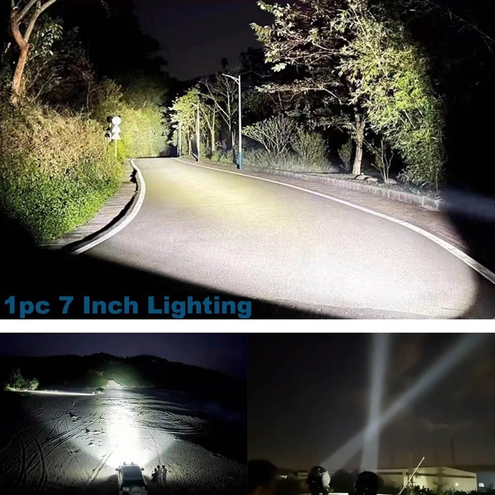 50W 7 INCH Round LED Work Light Offroad Car spotlights 9-30v Working ...
