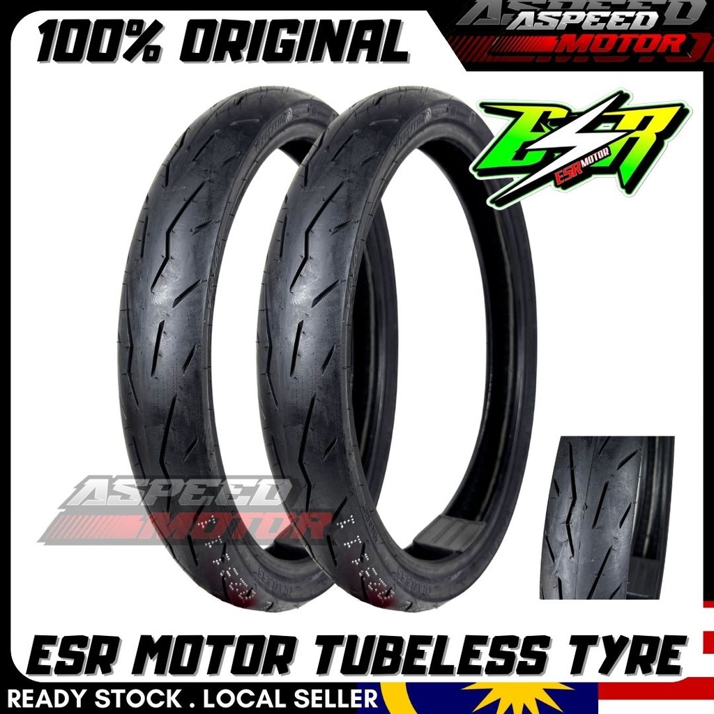 ESR MOTOR TAYAR TYRE TUBELESS 17 INCH 60/90 70/80 70/90 80/80 80/90 90/ ...