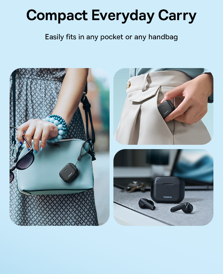 Baseus Bowie E17 True Wireless Bluetooth Dual-Mic ENC Punchy Bass Earphones with 25h Long ...