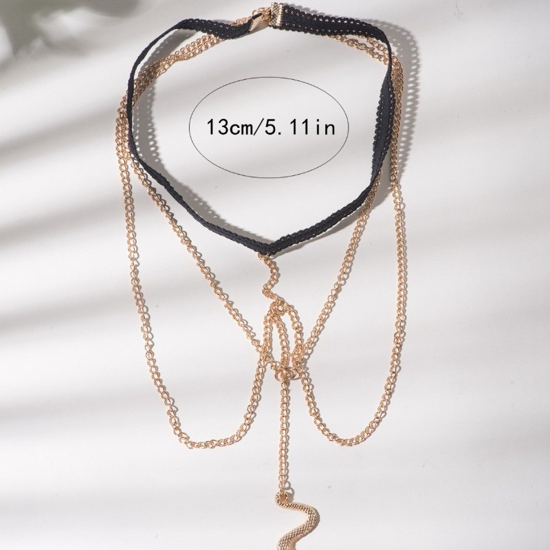 Exaggerated Alloy Snake Shaped Leg Chain Fashion Elastic Multilayer ...