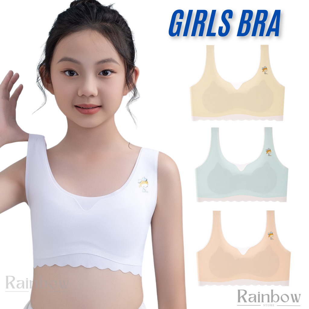Girl Training Bra Teenage Seamless Bra Young Student No Steel Ring Bra ...