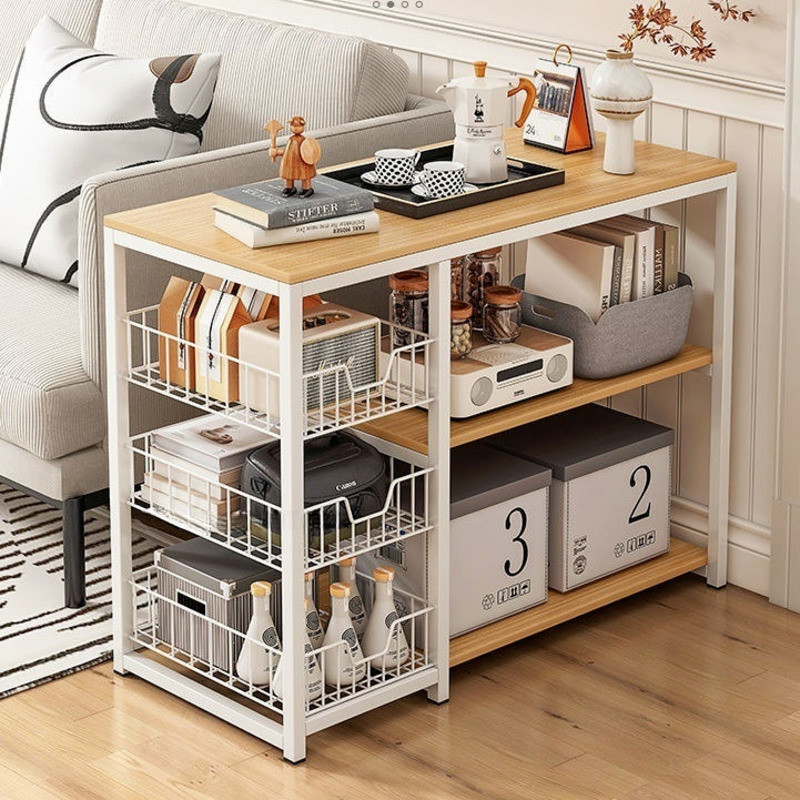 With Table Multiple Side Multifunctional Shelves Storage Cabinet ...