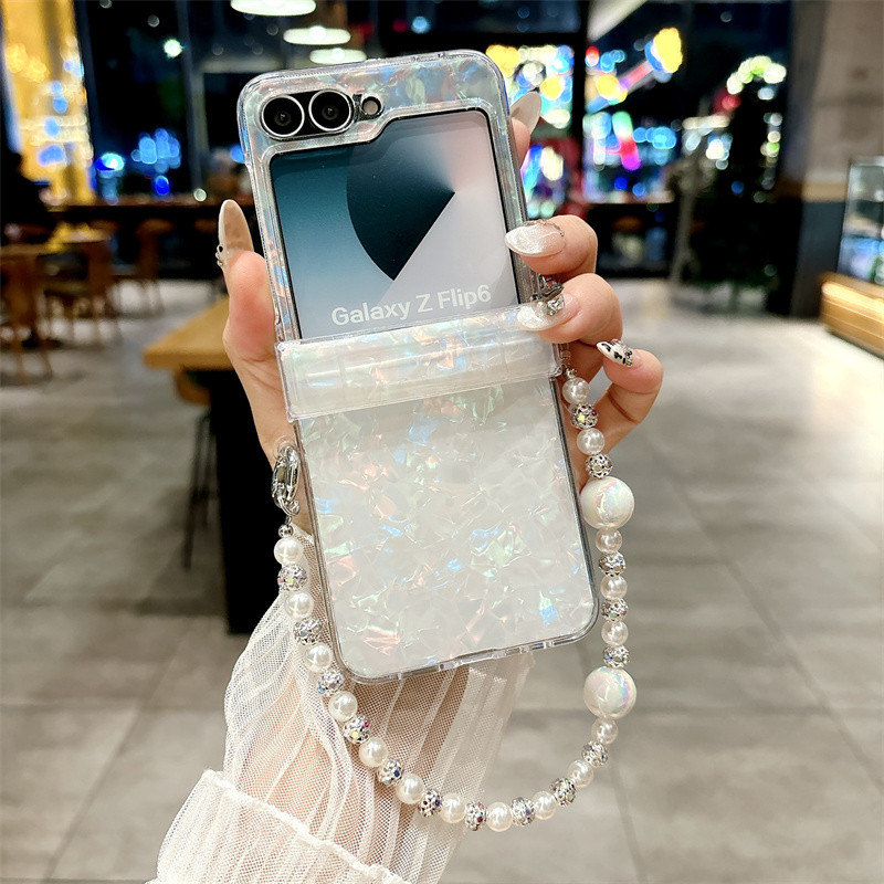 Cute Colorful Glitter Conch Shell Pattern Phone Casing Samsung Galaxy Z ...