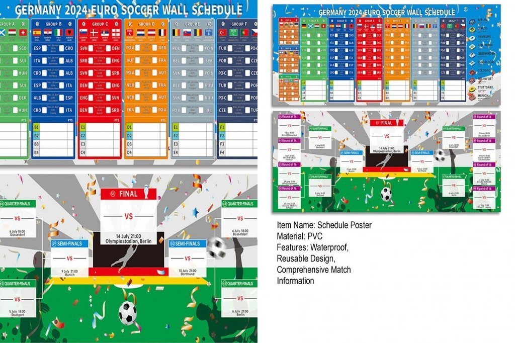 SOU Football Game Wall Chart Bar Football Matches Poster 2024 Soccer ...