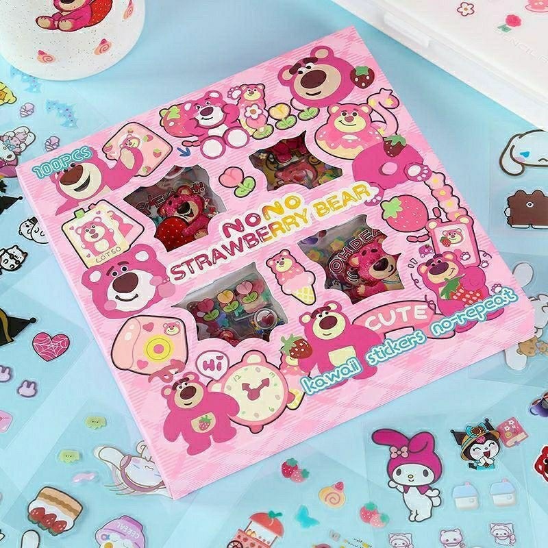 100 Pcs/Set Cute Sanrio Nono Sticker PVC Waterproof Sticker Cinnamoroll ...