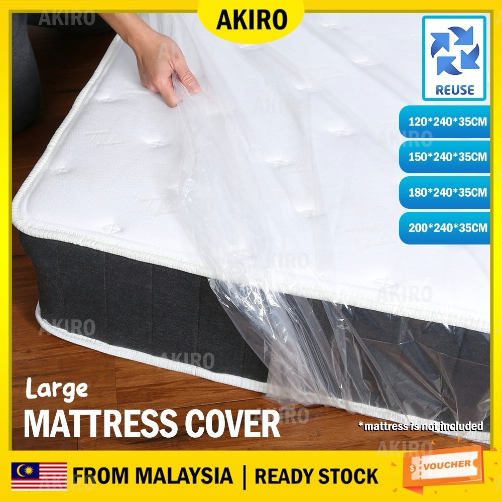 AKIRO Large Mattress Plastic Bag Cover Protector Thick Bed Cover PE ...