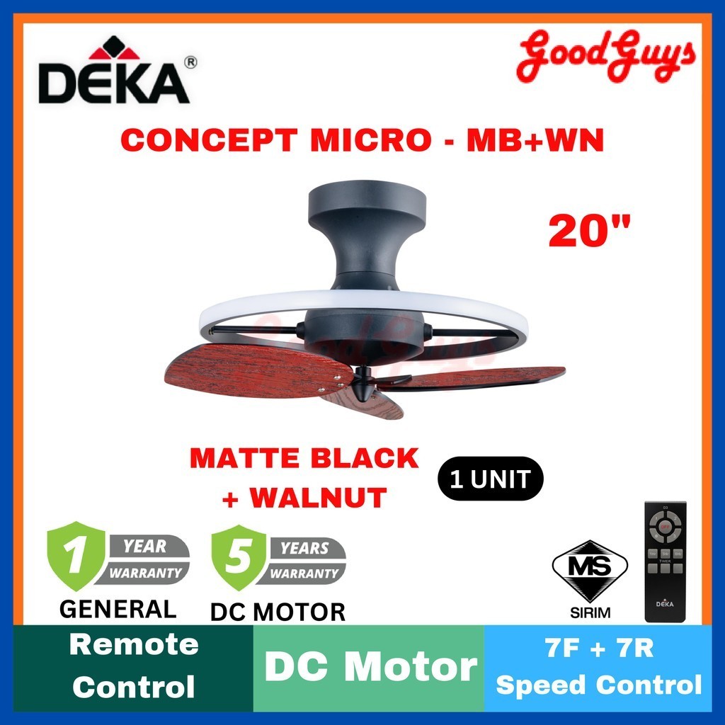 DEKA CONCEPT MICRO 20'' Ceiling Fan / Remote Control / DC Motor ...