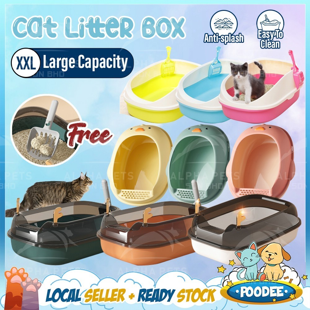 POODEE Extra Large Cat Litter Box INS Style Tray Toilet Tandas Kucing ...