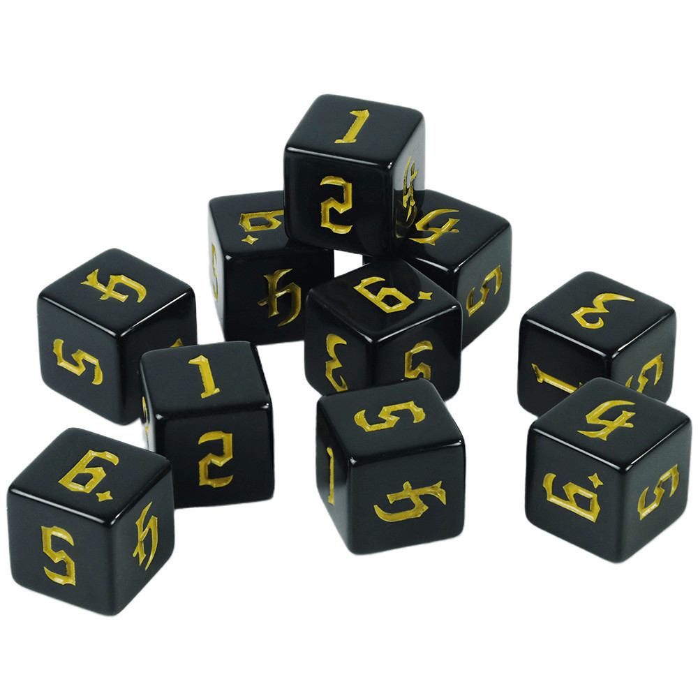 10pcs Polyhedral D6 Game Dice Colored Digital for DND RPG Game,Opaque 6 ...