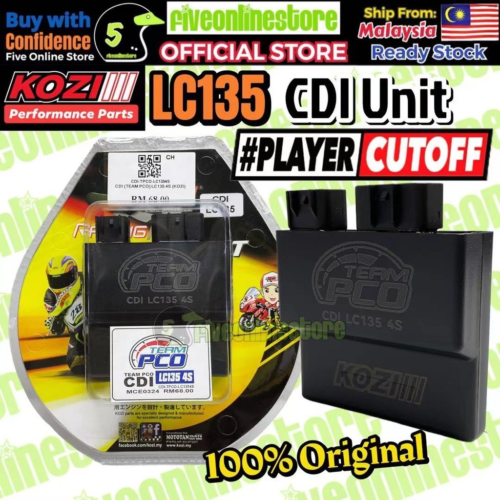 KOZI Racing CDI Unit PCO LC135 4S 135LC V1 V2 V3 V4 V5 V6 V7 CDI PNP No Dyno Buang Cut OFF ECU ...