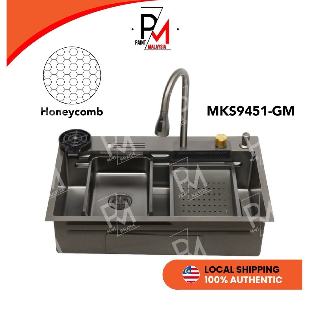 MOCHA Honeycomb Kitchen Sink MKS9451-GM Multifunctional 7 in 1 ...