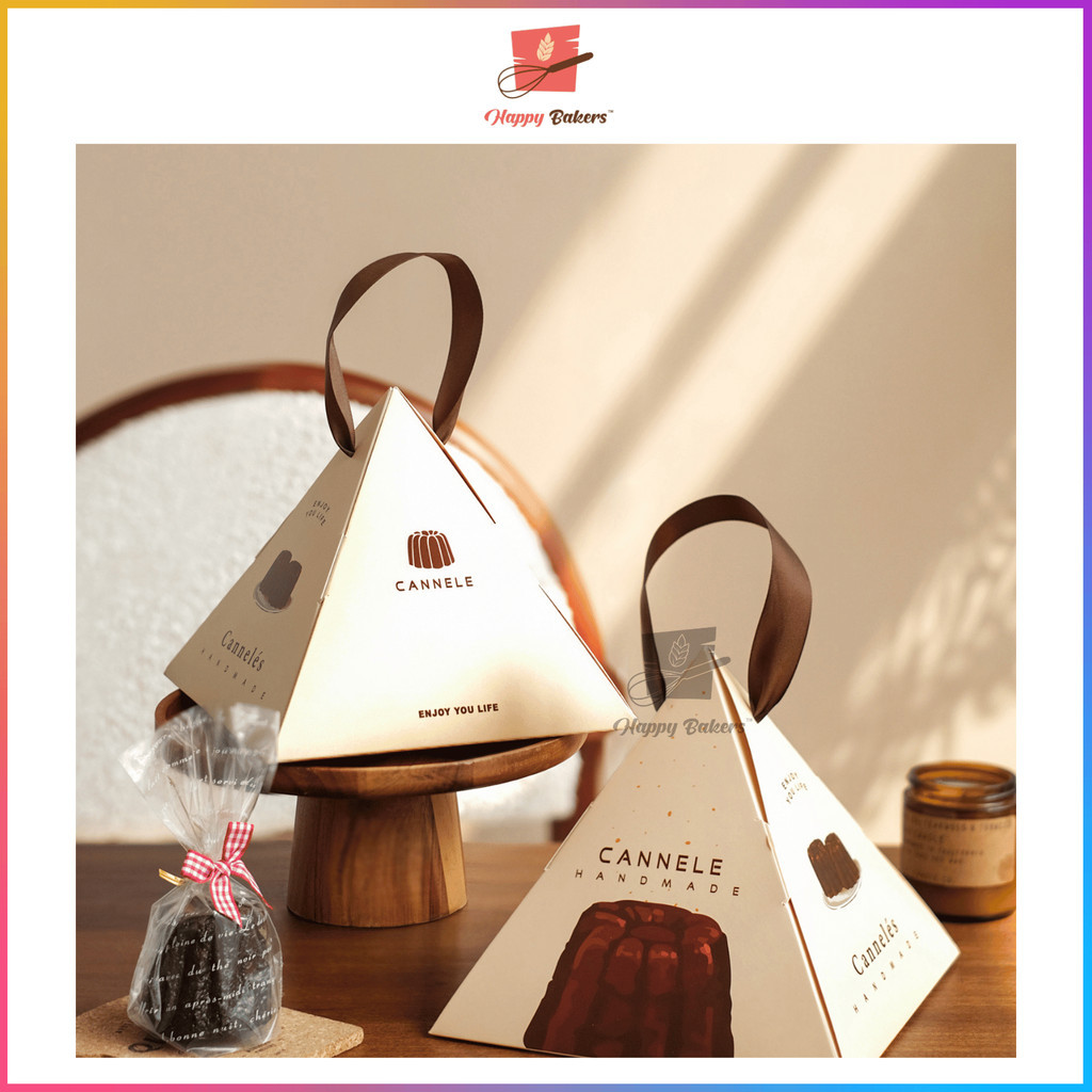 Triangle Canele Gift Box With Handle 4 Cavities 7cm Caneles | Shopee ...
