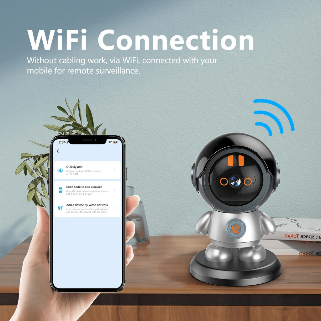 Smart Robot WiFi CCTV Camera with Auto-Tracking, Night Vision & Mobile ...