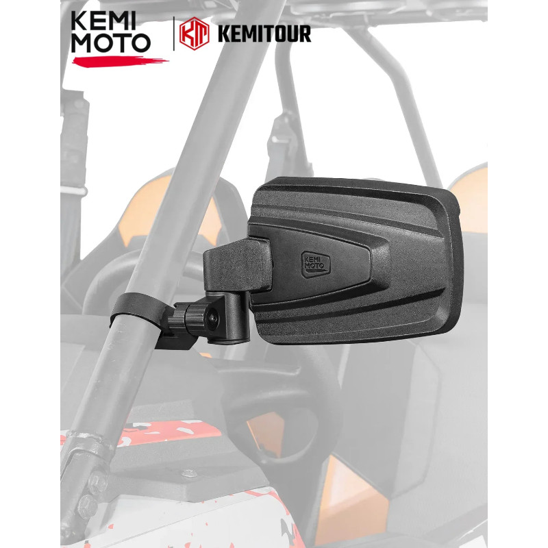 KEMIMOTO UTV Side Mirrors Automatic Rebound for 1.65-2 inch Roll bar ...