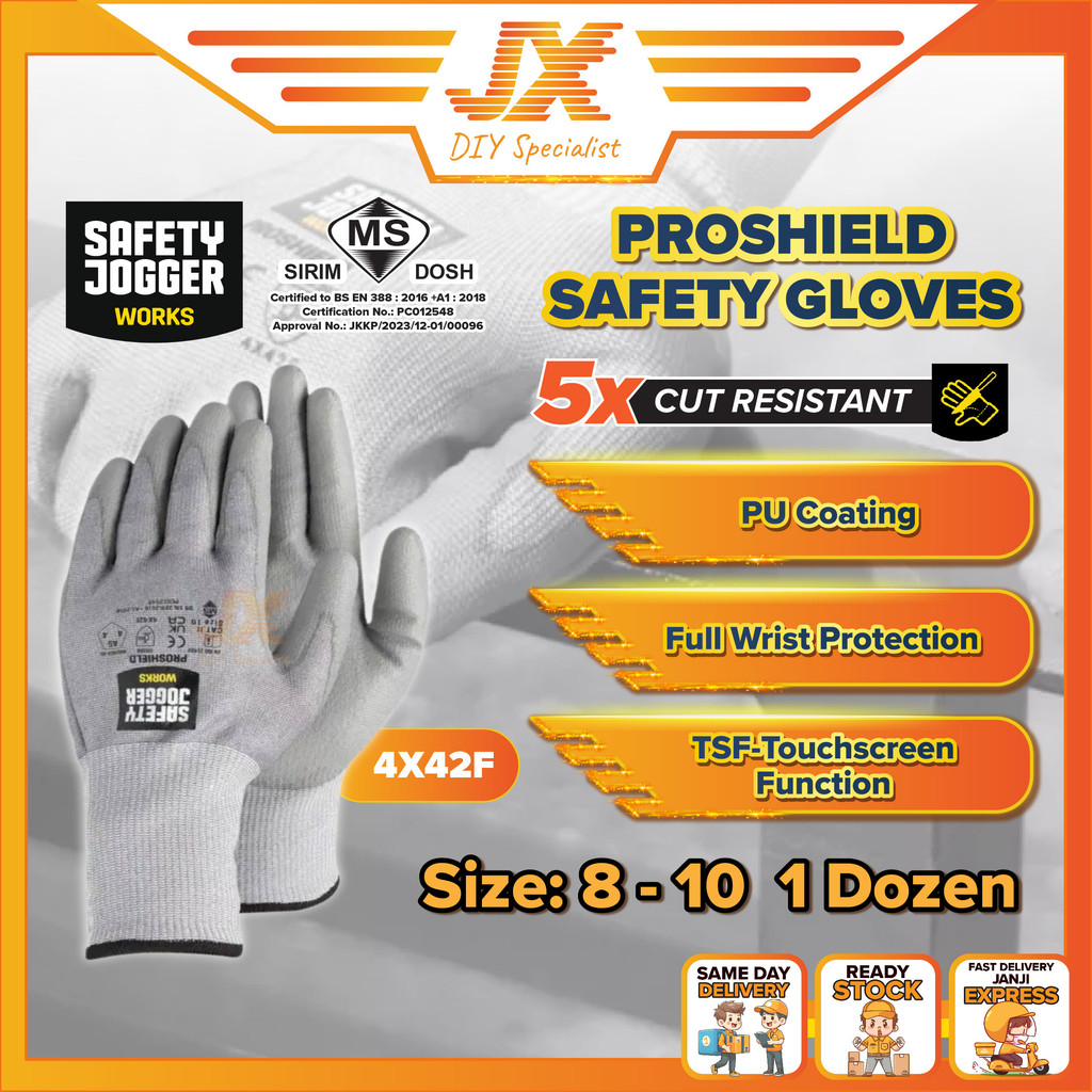 SAFETY JOGGER ProShield Anti Cut PU Coating Hand Glove Safety Gloves ...