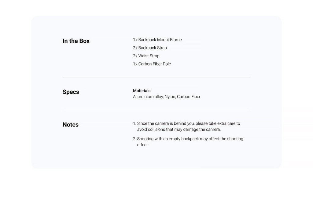 Insta360 Third-Person Backpack Mount for Insta360 X4, Ace Pro 2, Ace ...