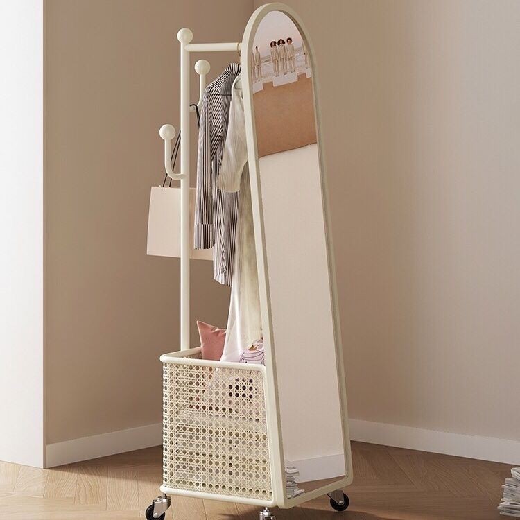 Cream wind full body mirror rotating full-length mirror fitting mirror ...