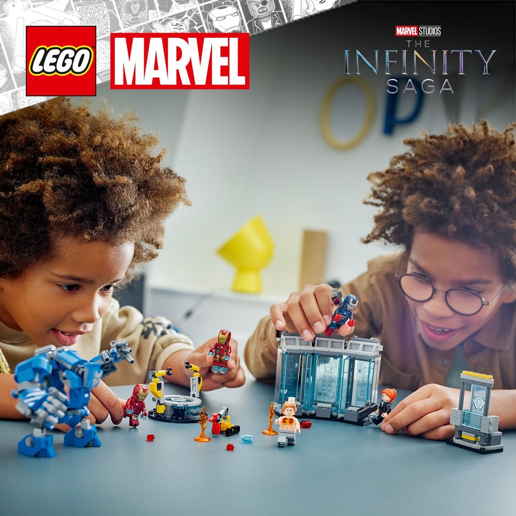 LEGO 76315 Marvel Super Heroes Iron Man's Laboratory: Hall of Armor ...
