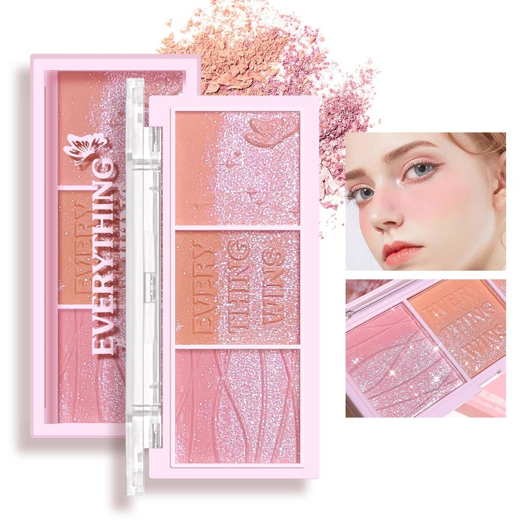 Three-color blush/pearlescent matte glitter niche pink color daily ...