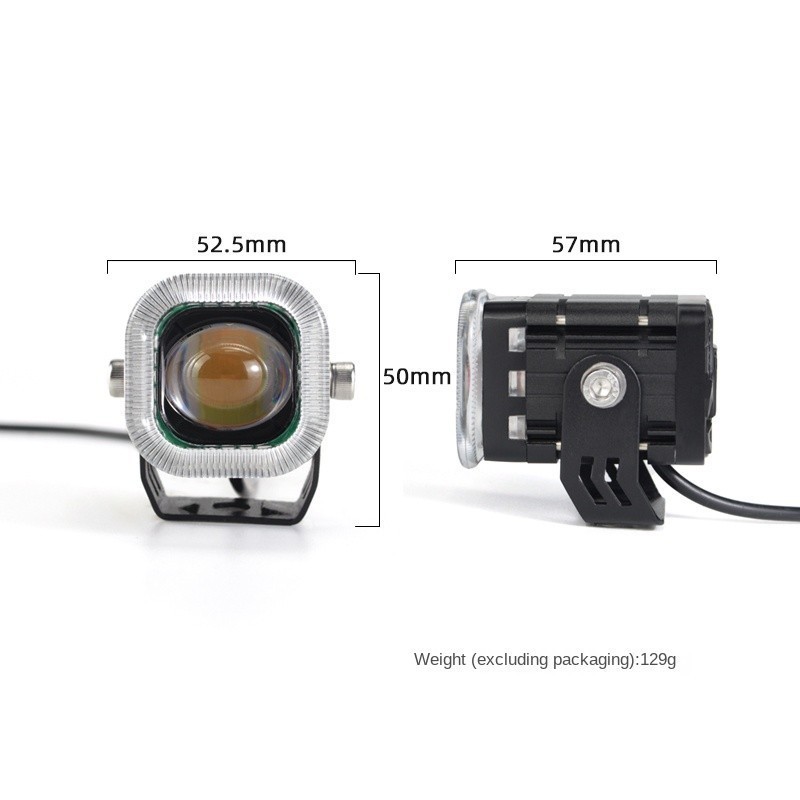 Motorcycle Spotlight Angel eyes 4 Model In 1 Small Driving Led Laser ...