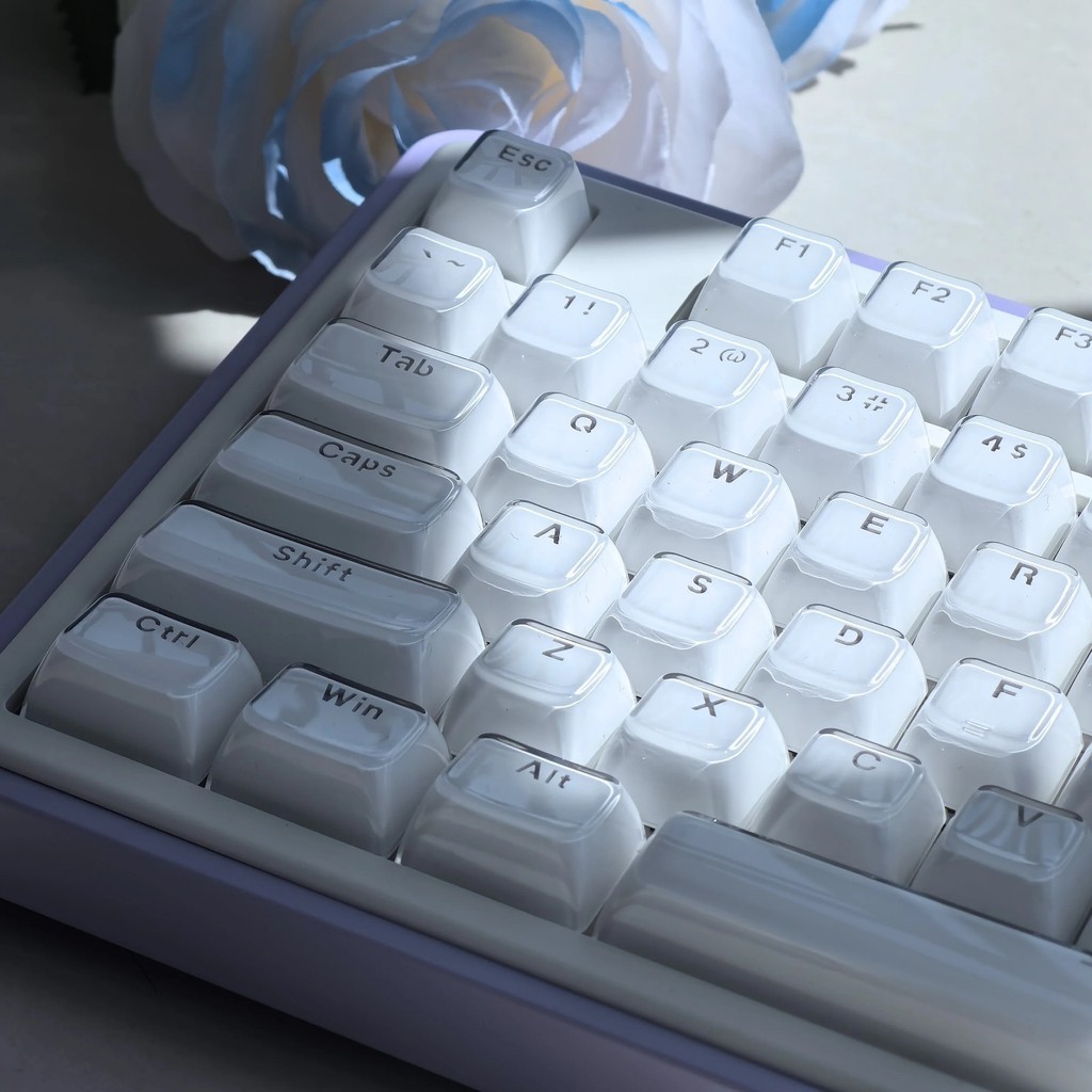 Blue Jelly Crystal Keycaps Translucent PC Double Shot Similar OEM ...