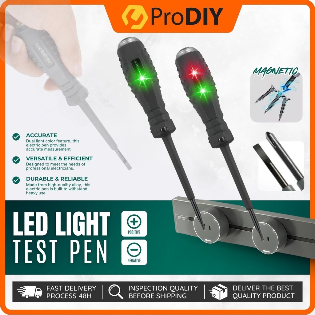 1PCS LED Dual Color Light Test Pen Screwdriver Voltage Tester Power ...