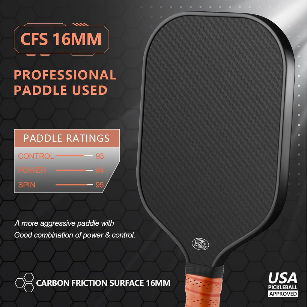 3K Carbon Fiber Pickleball Paddles CFS 13MM/16MM USAPA Approved ...