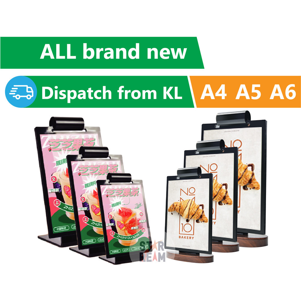 Refillable DIY Table Menu Stand A4/A5/A6| Wood/PVC Display Stand/ Flip ...