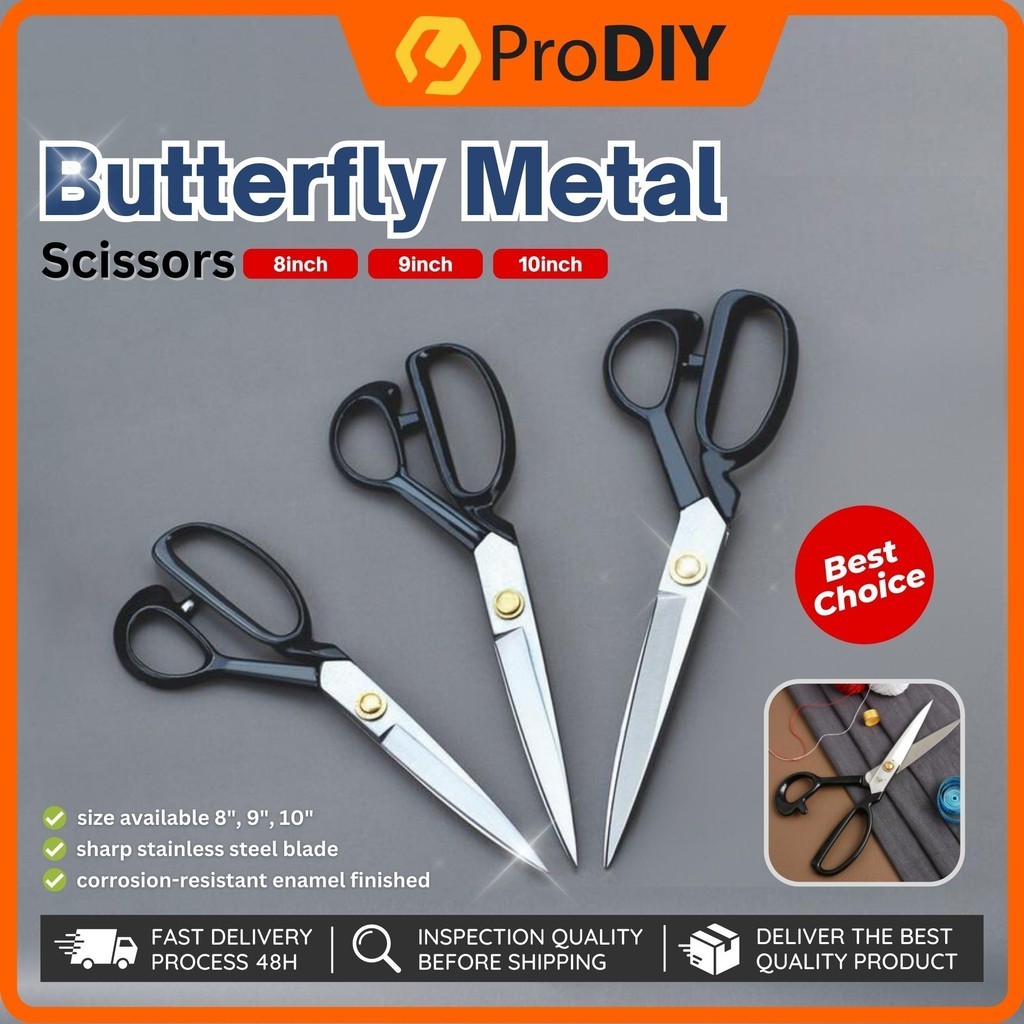 8inch, 9inch, 10inch Butterfly Cutting Tailor Scissors Gunting Kain ...