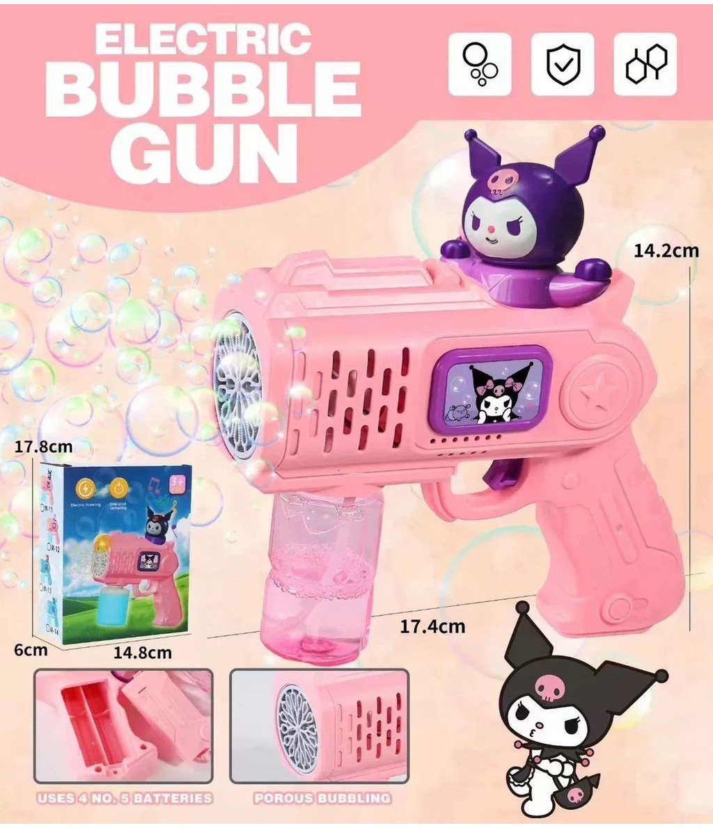 New Sanrio Kuromi Bubble Gun Blowing Machine Automatic Toys Boys Girl ...